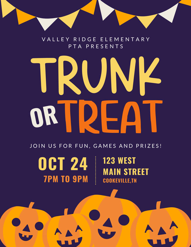 Trunk Or Treat Flyer Template Free To Edit Customize For Your Event 
